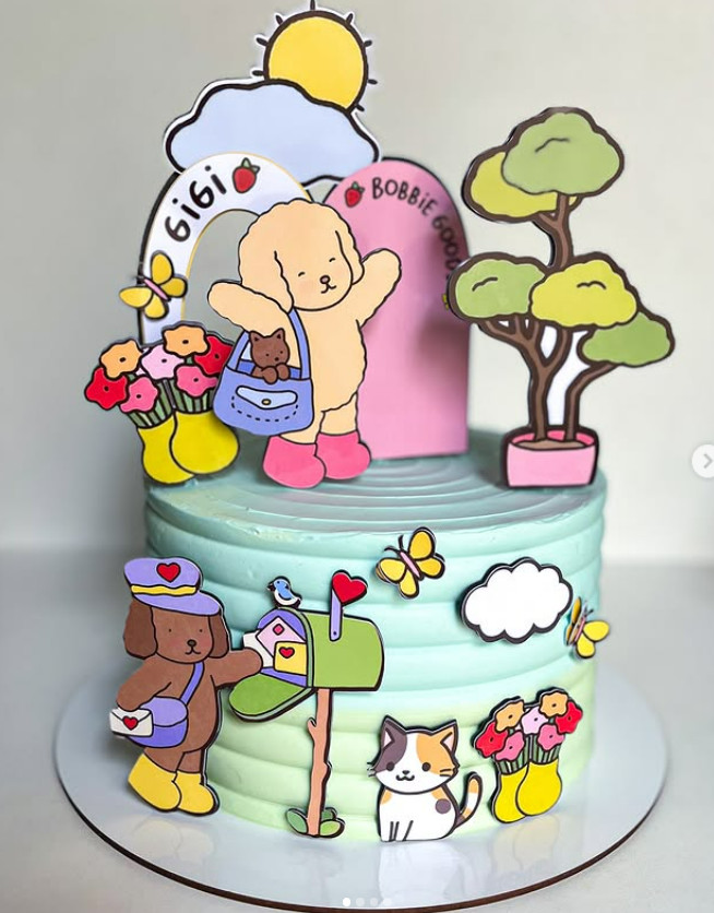 Topo de Bolo Bobbie Goods 04 Studio/PDF/PNG - Doce Topo