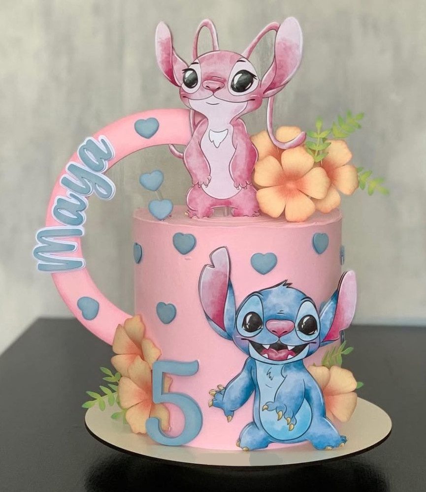 Topo de Bolo Stitch e Angel 05 Studio/PDF/PNG - Doce Topo