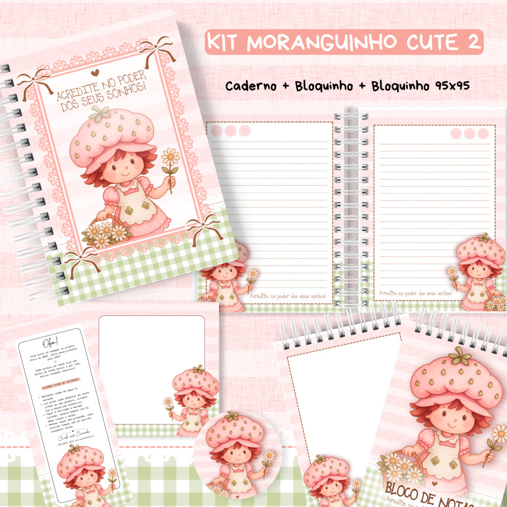 Kit Moranguinho Cute 2 - Encaderna Lovers