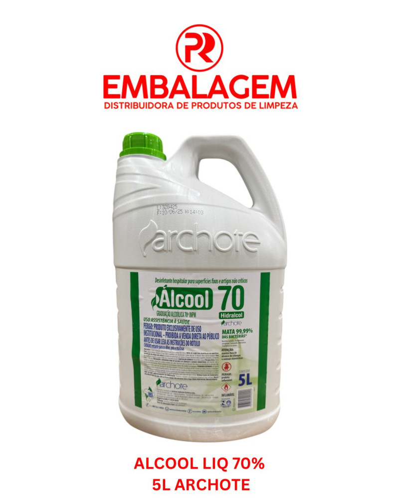 ALCOOL LIQ 70% 5L ARCHOTE COD4396 - PR EMBALAGEM