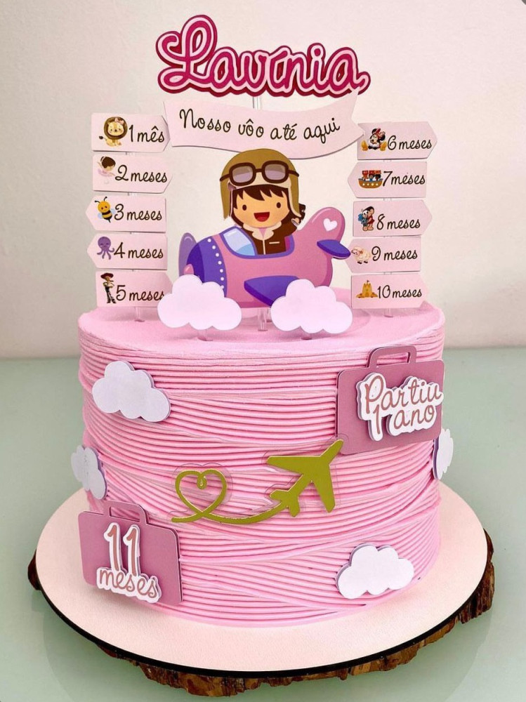 Topo de Bolo Nosso Vôo até Aqui 02 Studio/PDF/PNG - Doce Topo