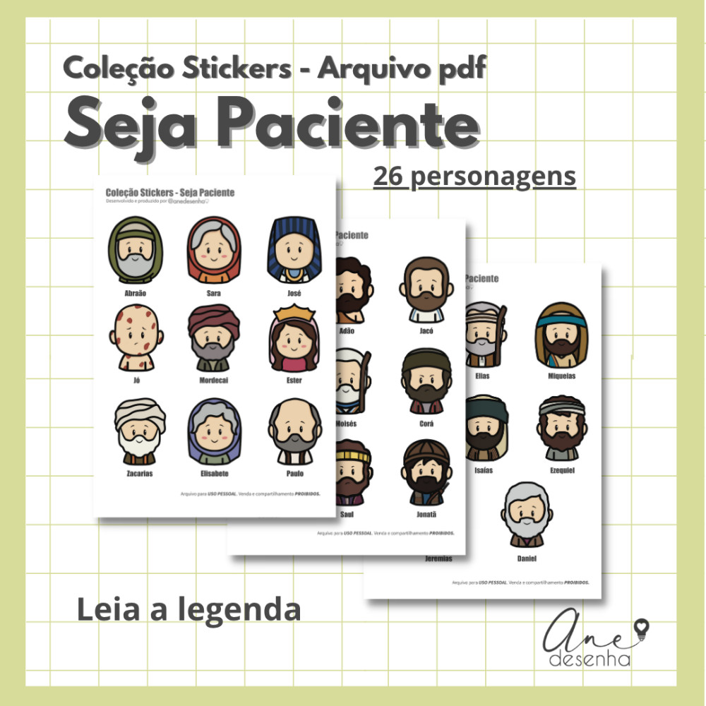 Coleção Stickers - Seja Paciente - Anedesenha Arquivos Digitais